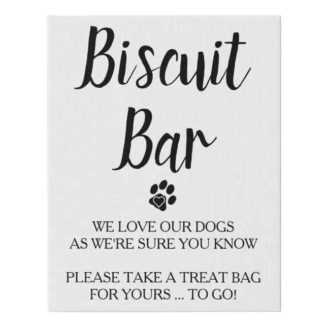Biscuit Bar Dog Treat Wedding Favor Sign | Zazzle