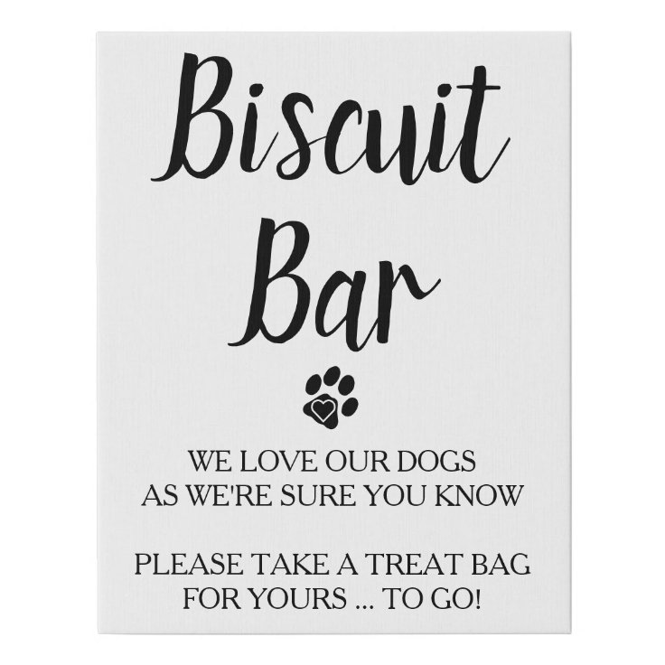 Biscuit Bar Dog Treat Wedding Favor Sign | Zazzle