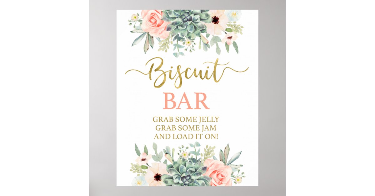 Biscuit Bar succulents sign | Zazzle