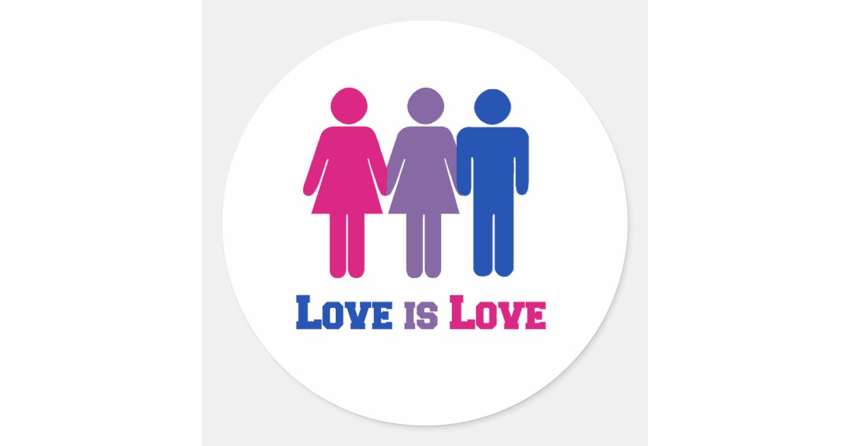 Bisexual Love is Love Classic Round Sticker | Zazzle