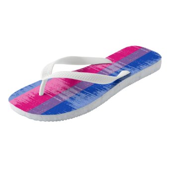 BISEXUAL PRIDE DISTRESSED DESIGN -.png Flip Flops | Zazzle