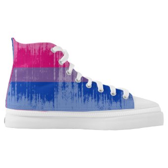 BISEXUAL PRIDE DISTRESSED DESIGN -.png High-Top Sneakers | Zazzle