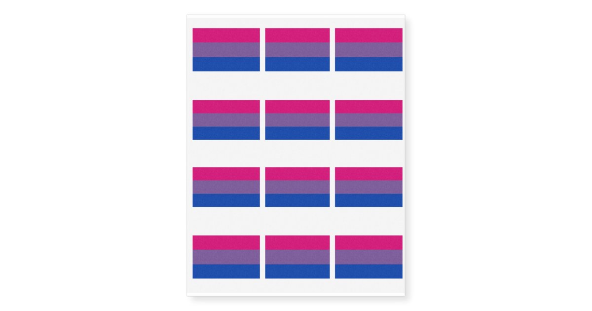 Bisexual Pride Flag Colored Background Temporary Tattoos | Zazzle