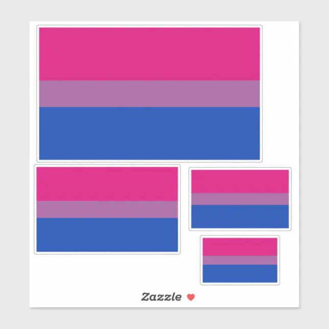 Bisexual Pride Flag cutout stickers pack | Zazzle