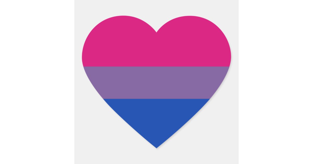 Bisexual Pride Flag Heart Sticker | Zazzle.com