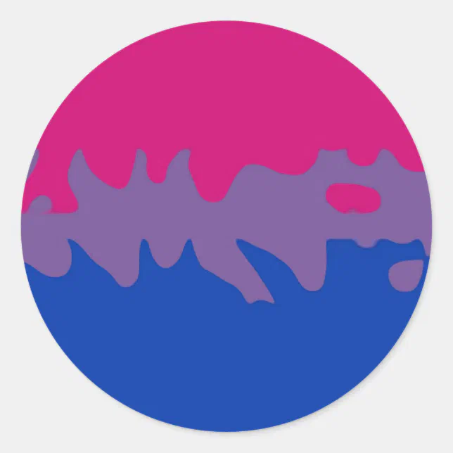 Bisexual Pride Flag Splash Classic Round Sticker | Zazzle