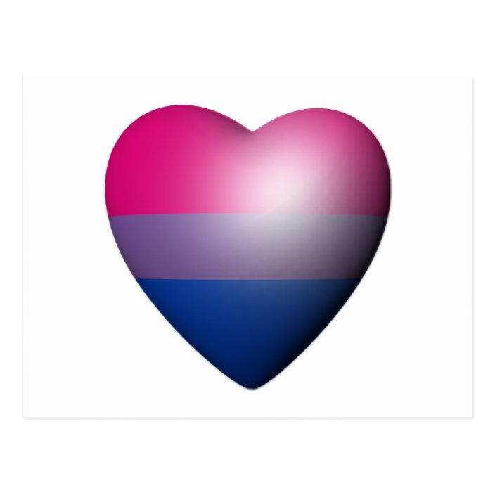 BISEXUAL PRIDE HEART --.png Postcard | Zazzle.com