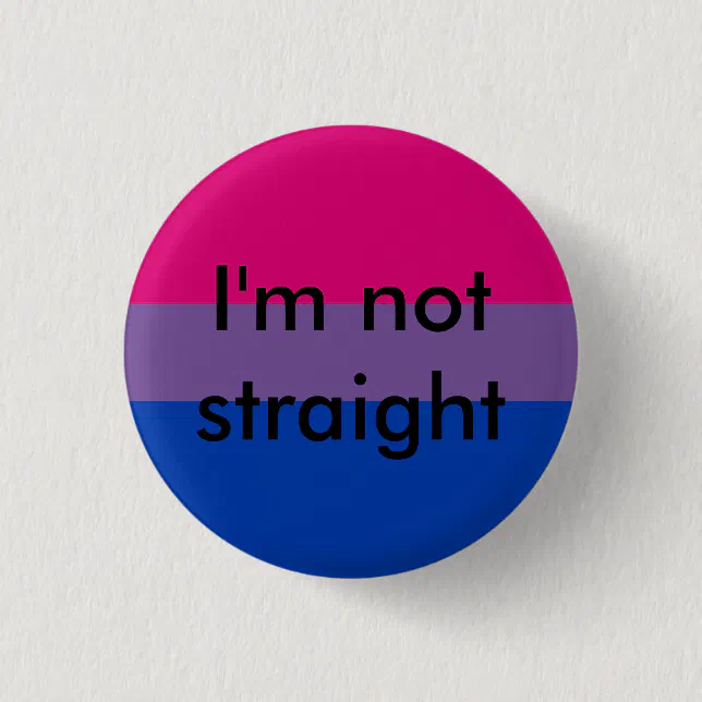 bisexual pride I'm not straight pin | Zazzle
