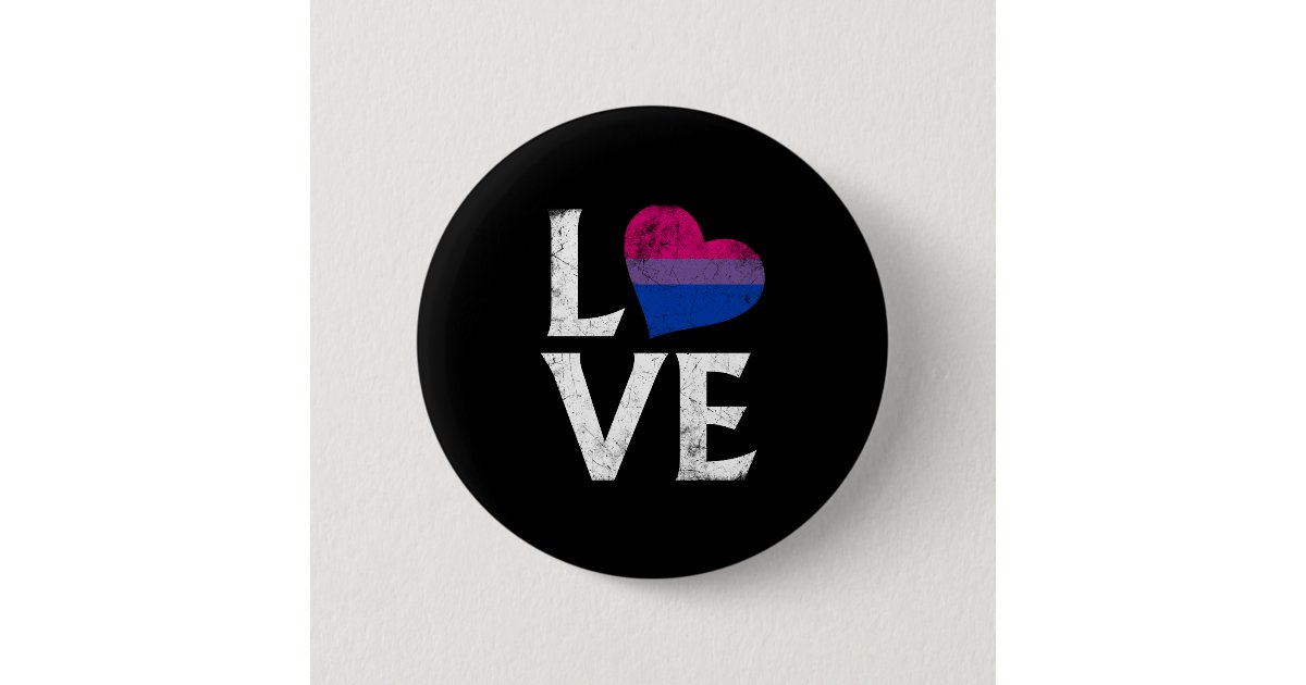 Bisexual Pride Stacked Love Button | Zazzle
