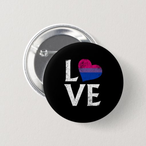 Bisexual Pride Stacked Love Button | Zazzle