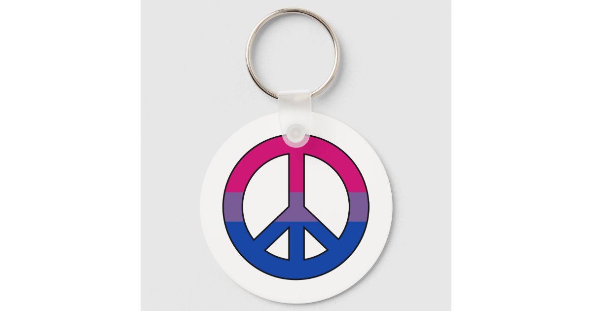 Bisexuality flag peace sign Keychain | Zazzle