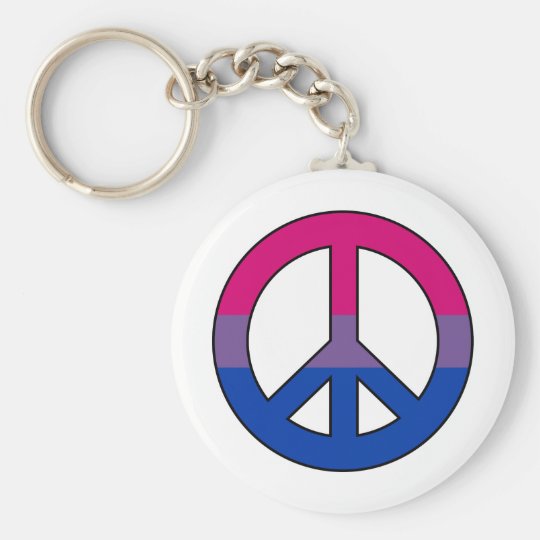 Bisexuality flag peace sign Keychain | Zazzle.com