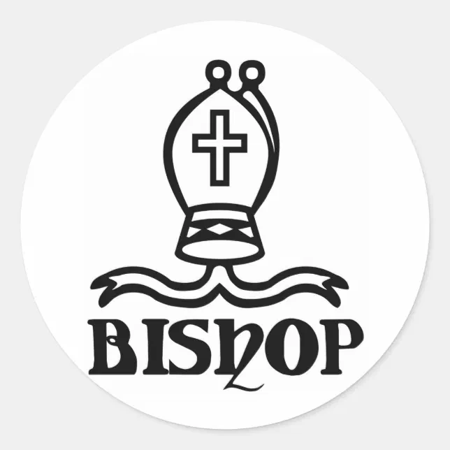 Bishop Chess Symbol Classic Round Sticker | Zazzle