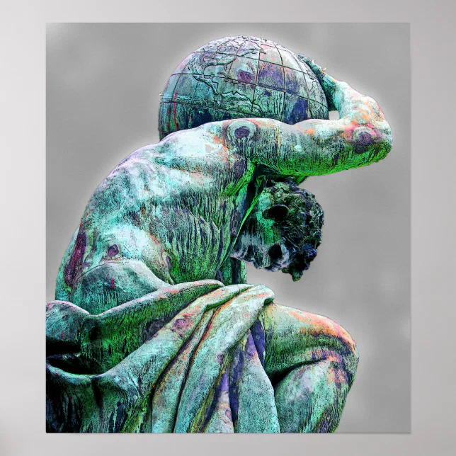 Bismarck Statue, Berlin, Greek God Atlas (5cpst) Poster | Zazzle