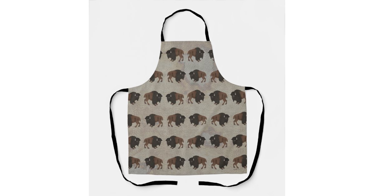Bison Allover Print Apron | Zazzle