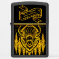 Bison Buffalo Head Illustration Amid Tall Trees Zippo Lighter | Zazzle