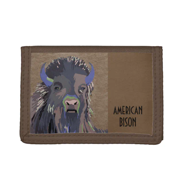 Bison Buffalo Tri-Fold Wallet | Zazzle