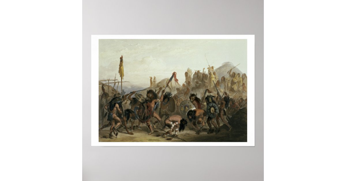 Bison-Dance of the Mandan Indians in front of thei Poster | Zazzle