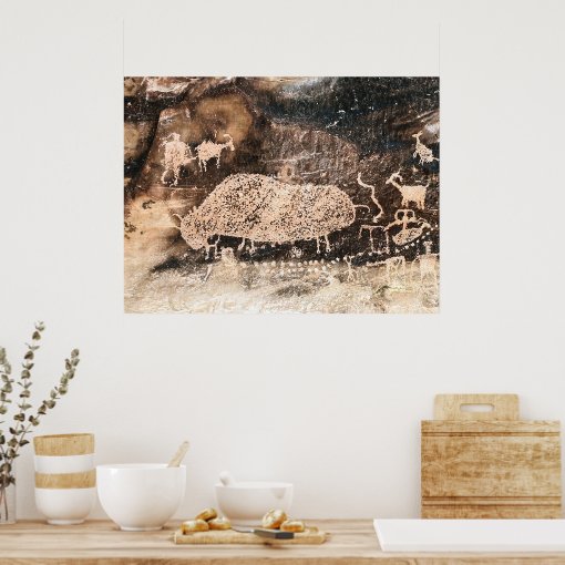 Bison Pictograph, 9 Mile Canyon, Utah Poster | Zazzle