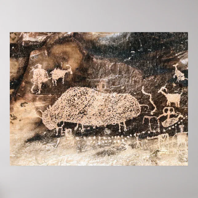 Bison Pictograph, 9 Mile Canyon, Utah Poster | Zazzle