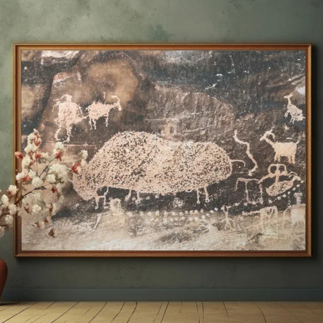 Bison Pictograph, 9 Mile Canyon, Utah Poster | Zazzle