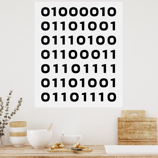 Bitcoin binary poster | Zazzle