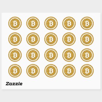 Bitcoin Blockchain Logo Gold White Money Trader Classic Round Sticker ...