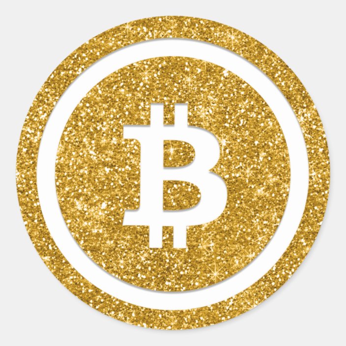 Bitcoin Blockchain Logo Gold White Money Trader Classic Round Sticker ...