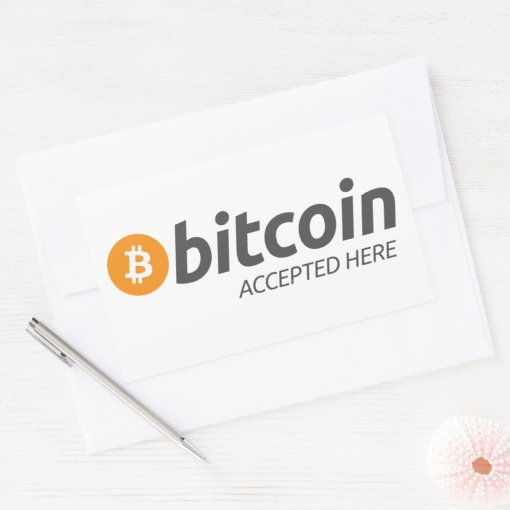 Bitcoin BTC Accepted Here | Sticker | Zazzle