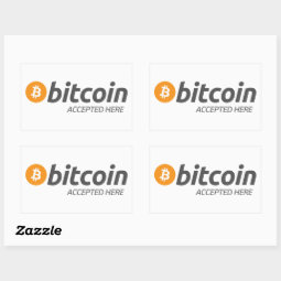 Bitcoin BTC Accepted Here | Sticker | Zazzle