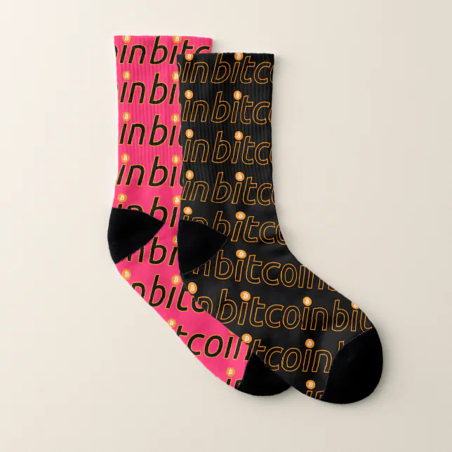 Bitcoin BTC P&B Mix N Match All-Over-Print Socks | Zazzle