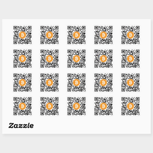 Bitcoin (BTC) Wallet QR Code Sticker - Square | Zazzle