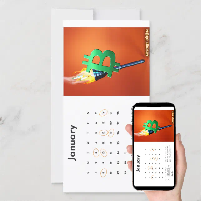 Bitcoin Calendar 2023 January-February Holiday Card | Zazzle
