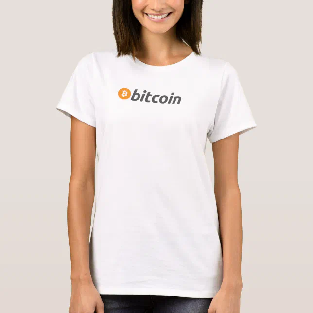 Bitcoin classic logo with text T-Shirt | Zazzle