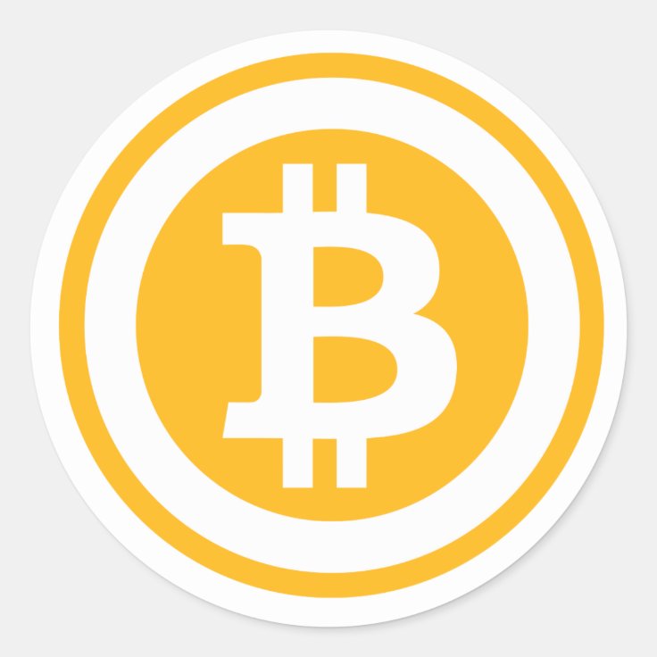 Bitcoin Logo Round Sticker | Zazzle
