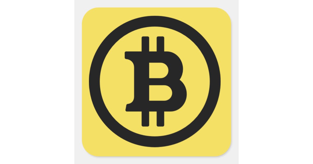 Bitcoin Logo Square Sticker | Zazzle