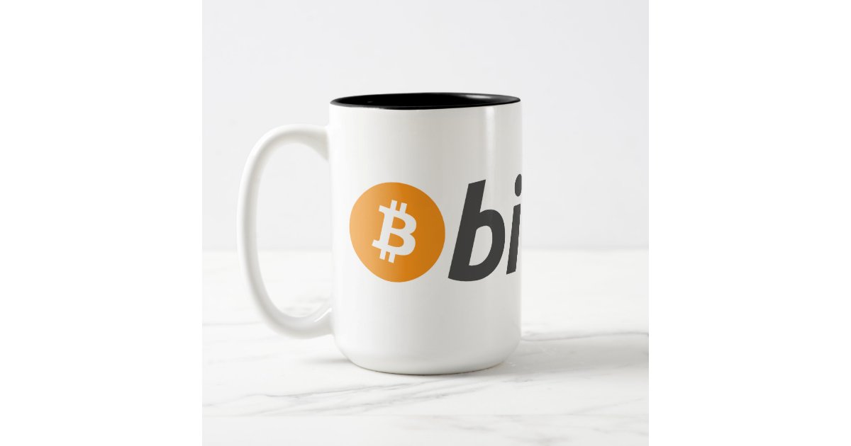 Bitcoin logo Two-Tone coffee mug | Zazzle