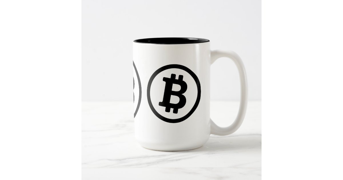 Bitcoin logo Two-Tone coffee mug | Zazzle
