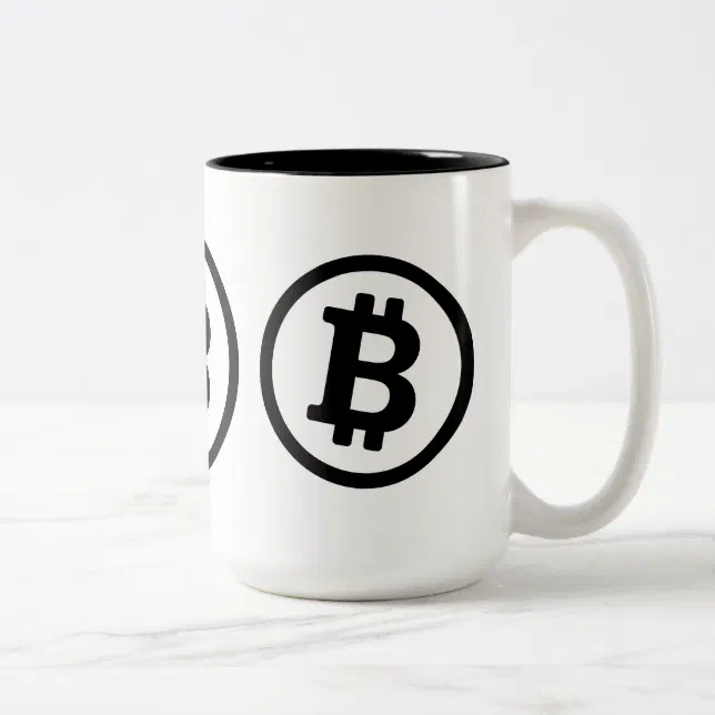 Bitcoin logo Two-Tone coffee mug | Zazzle