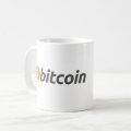 Bitcoin original orange and white logo with text coffee mug | Zazzle
