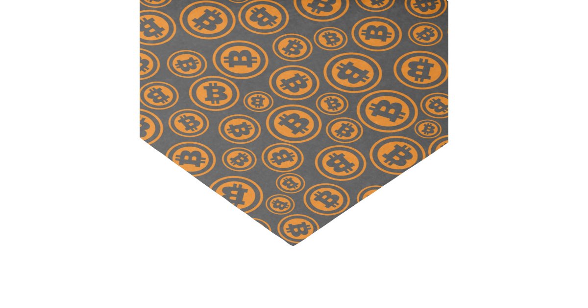 Bitcoin Symbols Orange and Gray Patterned Tissue Paper | Zazzle