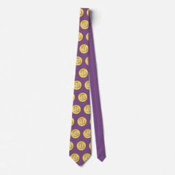 Bitcoin tie with purple background | Zazzle