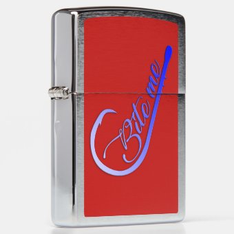 Bite Me Funny Fishing Zippo Lighter | Zazzle