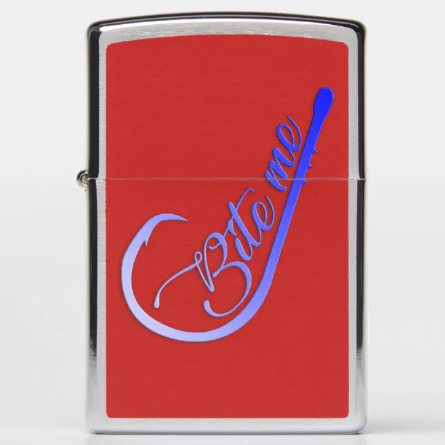 Bite Me Funny Fishing Zippo Lighter | Zazzle