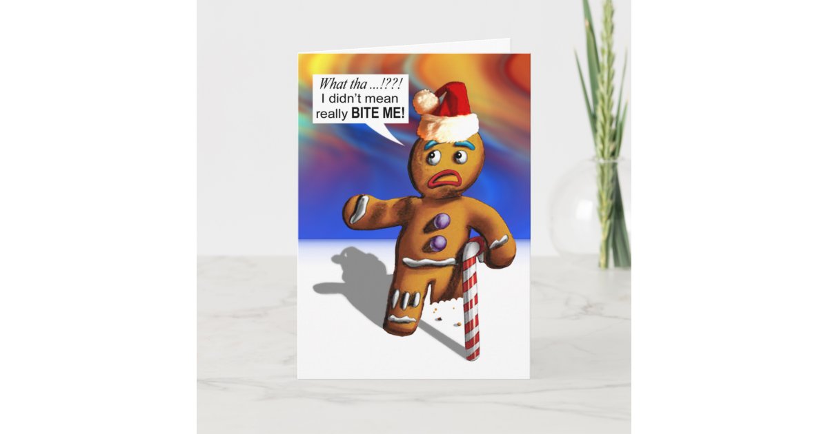 Bite Me Holiday Card | Zazzle