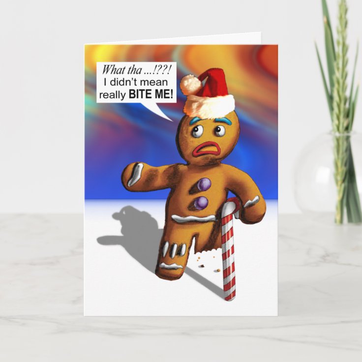Bite Me Holiday Card | Zazzle