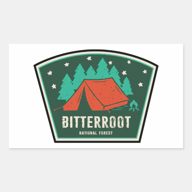 Bitterroot National Forest Camping Rectangular Sticker | Zazzle