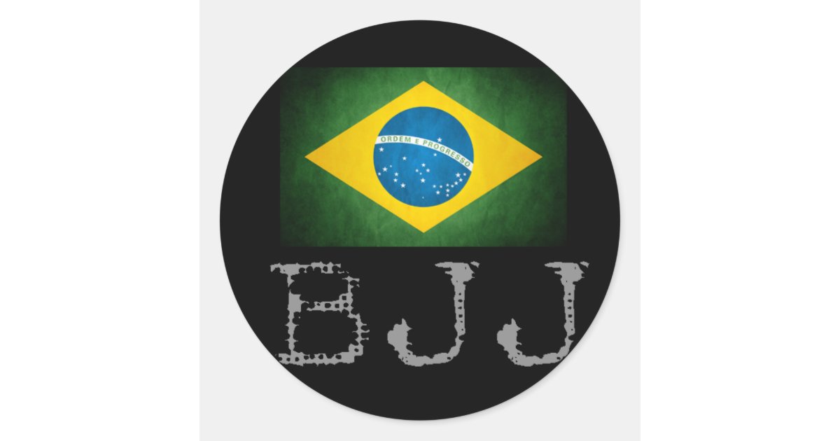 BJJ Brazilian Jiu Jitsu Flag Sticker | Zazzle