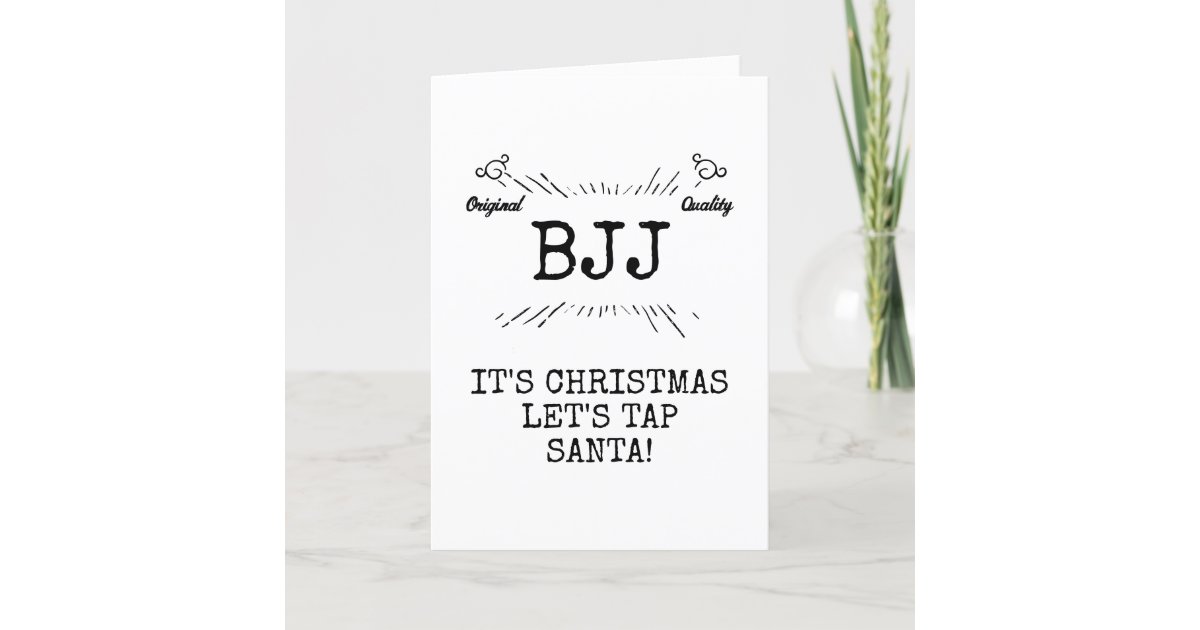 BJJ Christmas Fun Let's Tap Santa Personalized Holiday Card | Zazzle