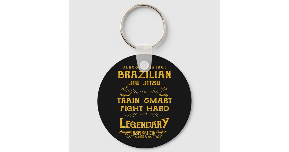 BJJ Train Smart Fight Hard Vintage Jiu Jitsu Keychain | Zazzle